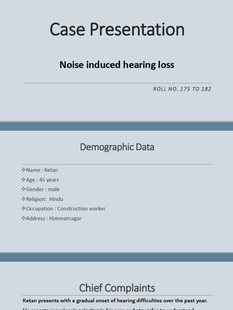 eNT CASES PRESENTATION 2 | PDF | Hearing Loss | Noise