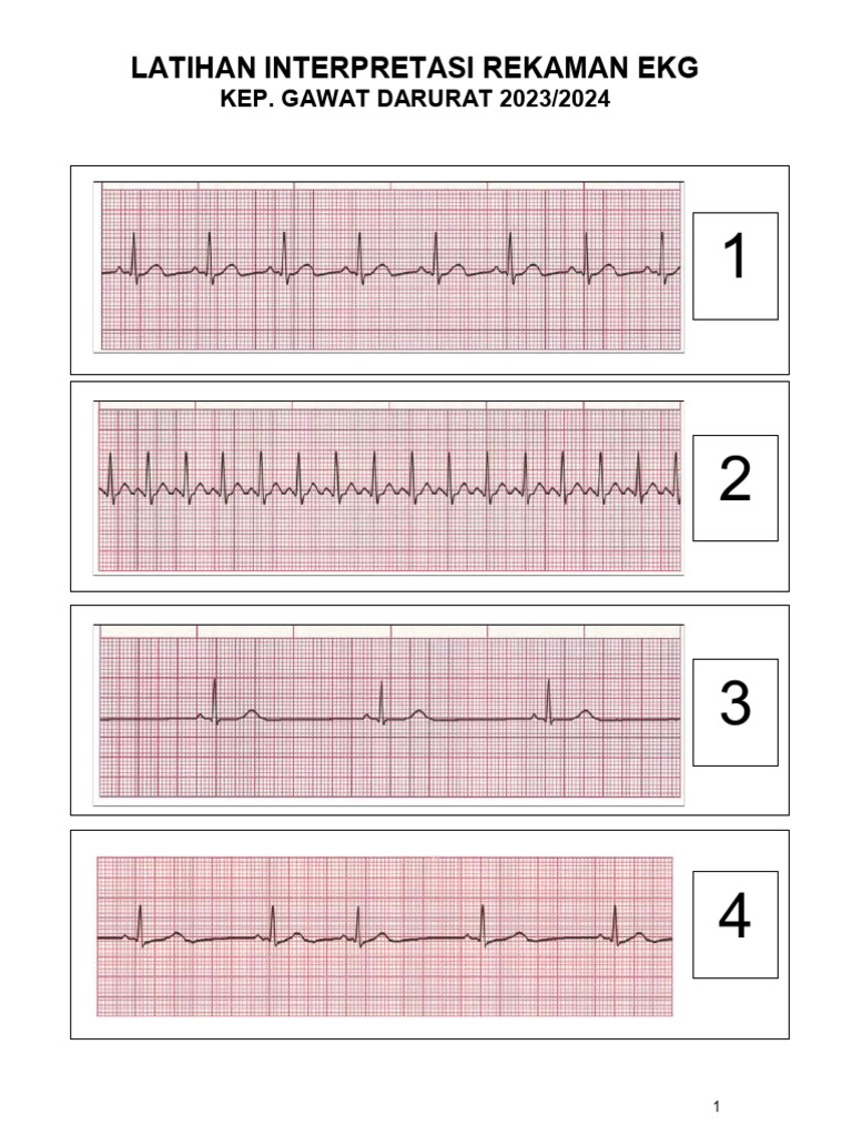 Lembar Jawaban Interpretasi EKG - LENGKAP 2023 | PDF