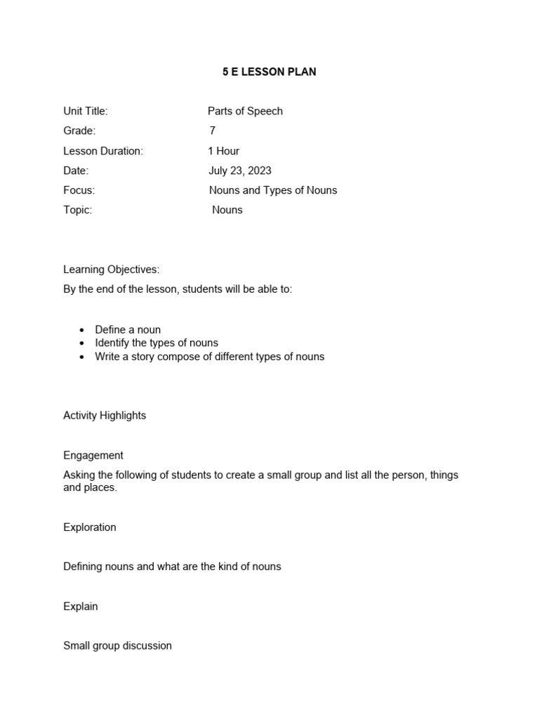 5 E LESSON PLAN - Lao | PDF