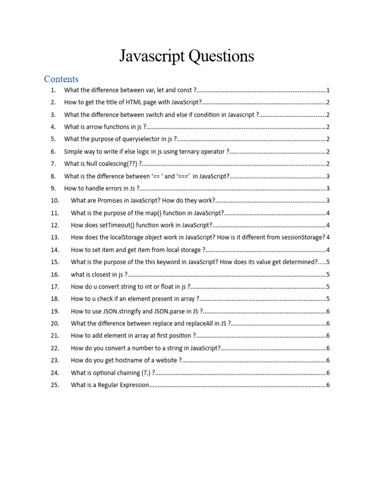 Javascript Questions (2) (AutoRecovered) | PDF | Java Script | Scope (Computer Science)