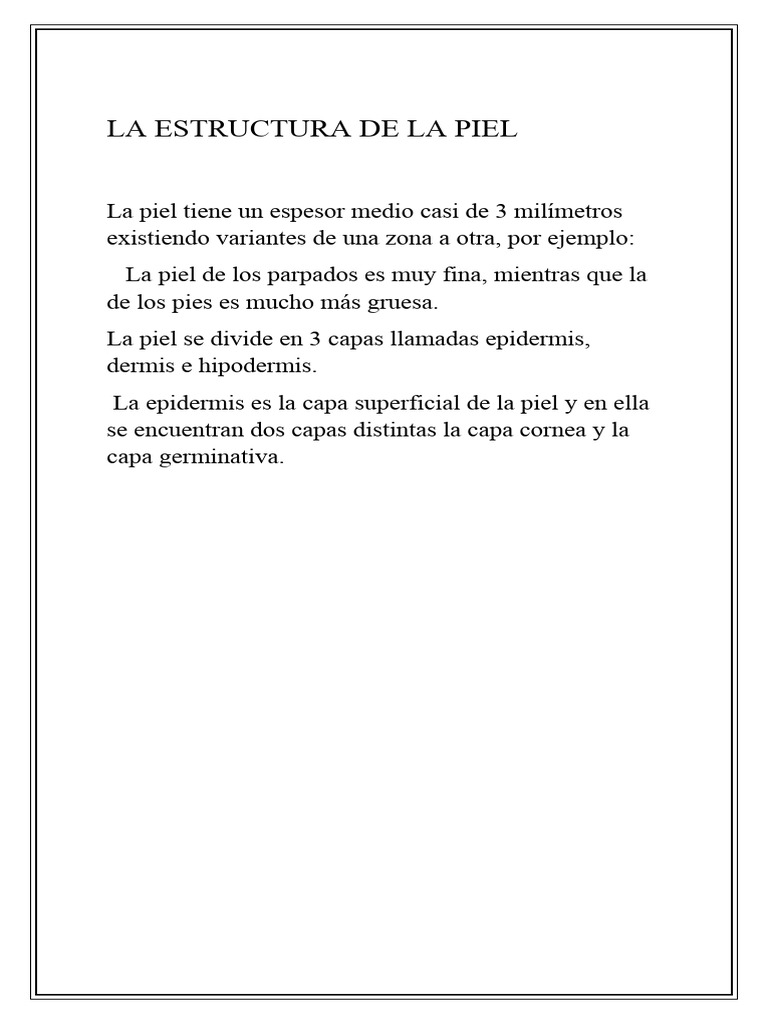 Estructura y funciones de la piel | PDF | Piel | Epidermis