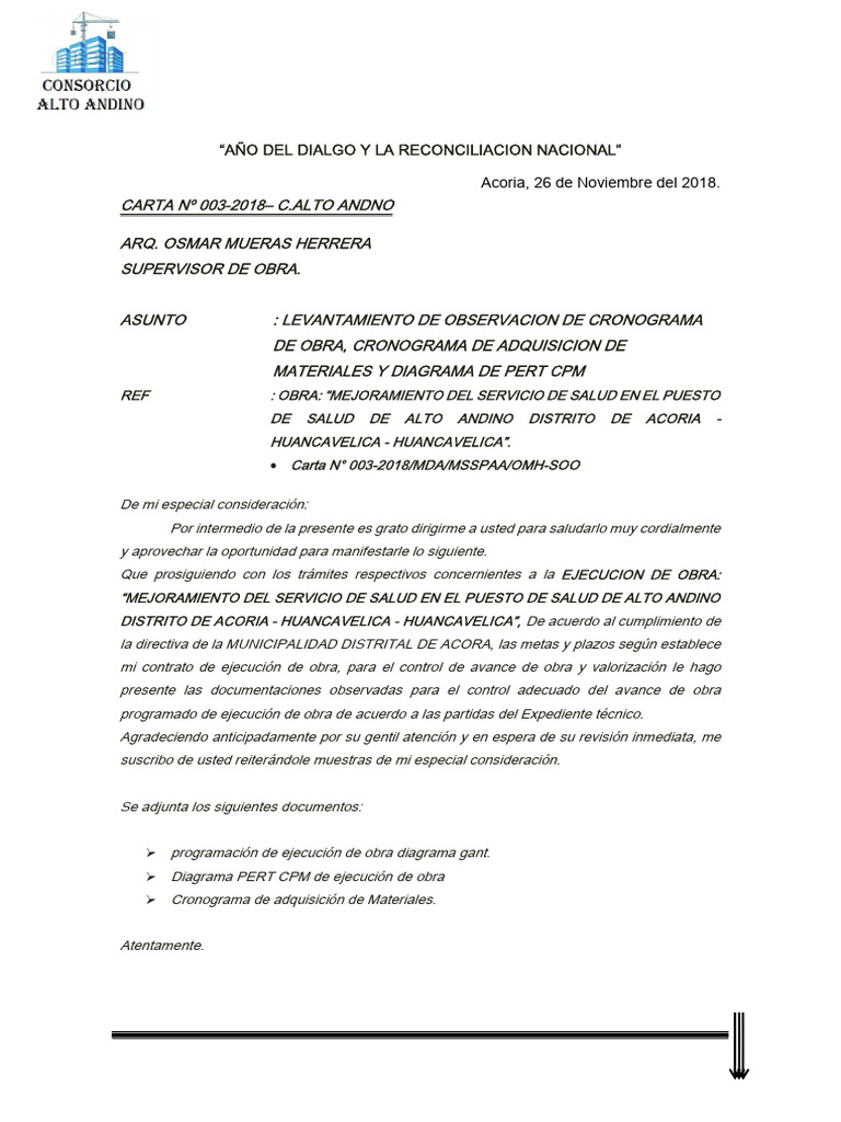 Carta Obs Super | PDF