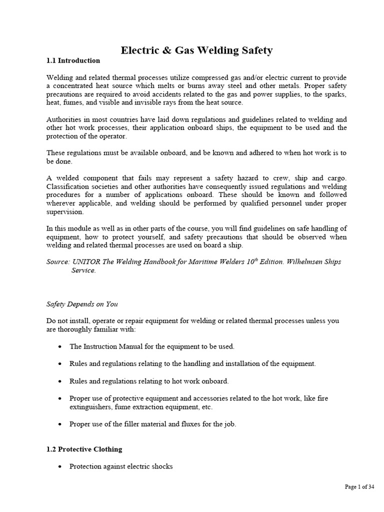 1 Electric Gas Welding Safety | PDF