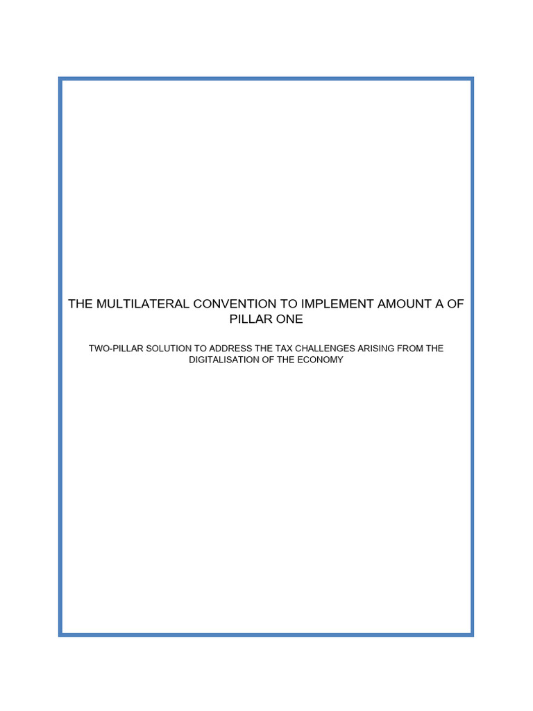 Multilateral Convention on Amount A Tax | PDF | Financial Accounting ...