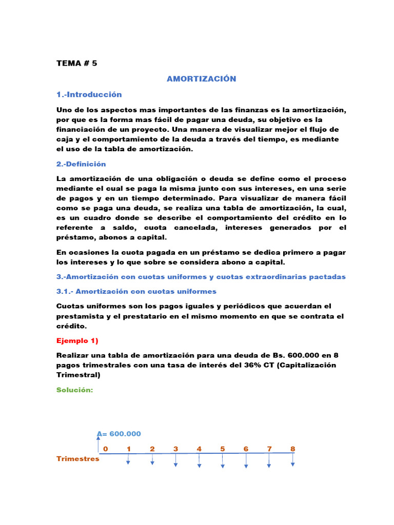 Guía Completa de Amortización Financiera | PDF | Depreciación | Dinero