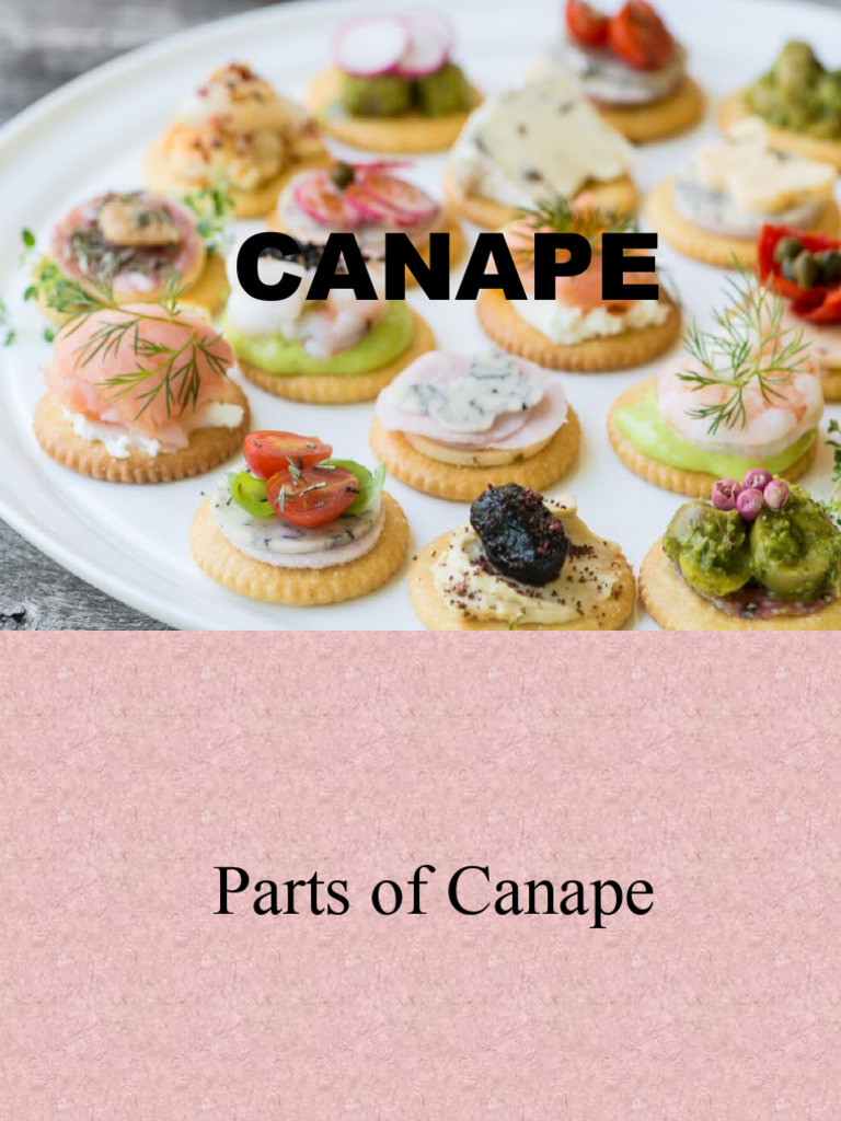 Canapé Components: Base, Spread, Garnish | PDF