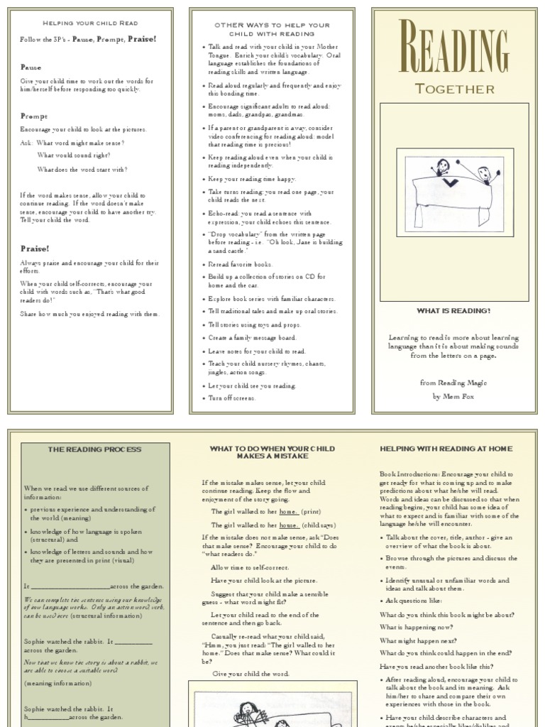 Reading Teaching Pamphlet | PDF | Reading (Process) | Knowledge