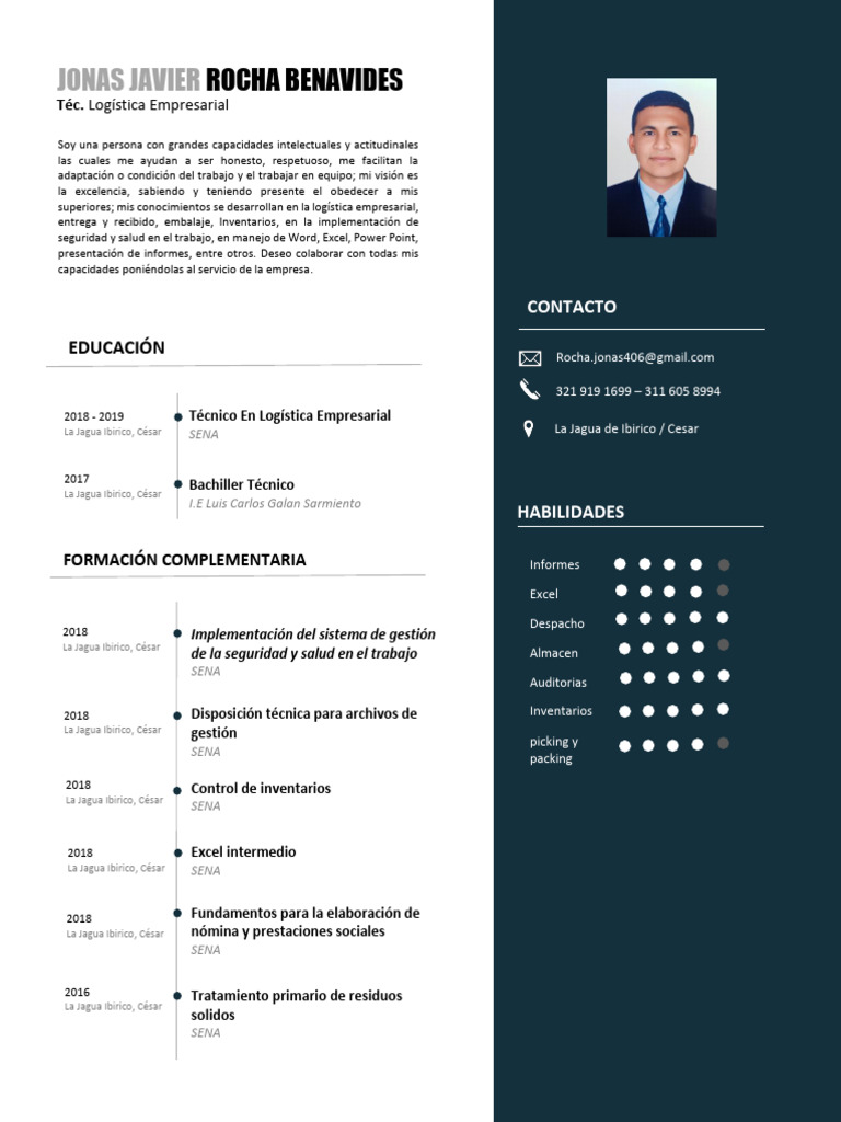 Hoja de Vida JONAS ROCHA | PDF | Business