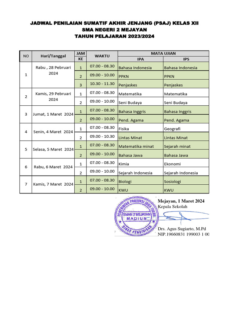 0 Jadwal Psaj | PDF