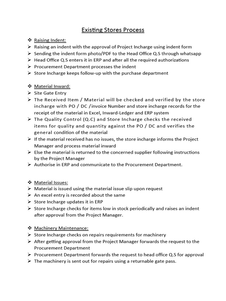 Stores Process | PDF | Procurement | Business