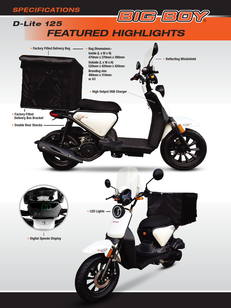D-Lite 125 Scooter Specifications | PDF