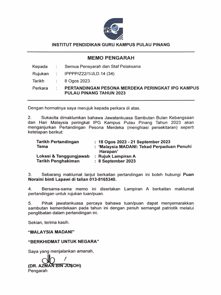 Pertandingan Pesona Merdeka 2023 | PDF