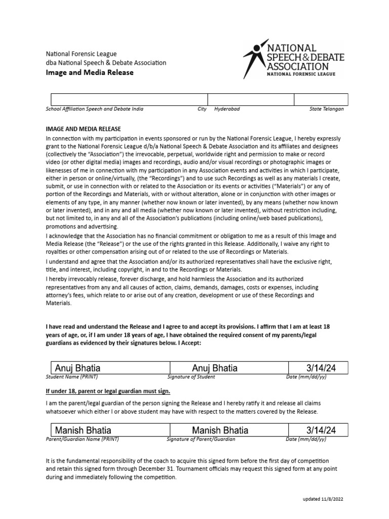 2024 Entry Release Form - Docx Google Docs | PDF | Justice | Crime ...