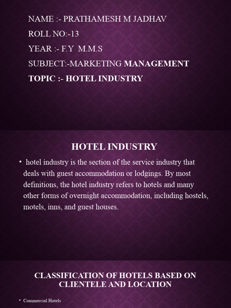 Hotel Industry - Prathamesh | PDF | Hotel | Search Engine Optimization