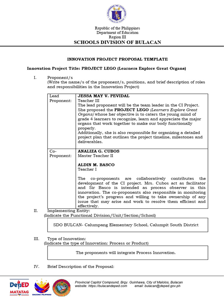 Cip Template Proposal Innovation 2023 | PDF | Learning