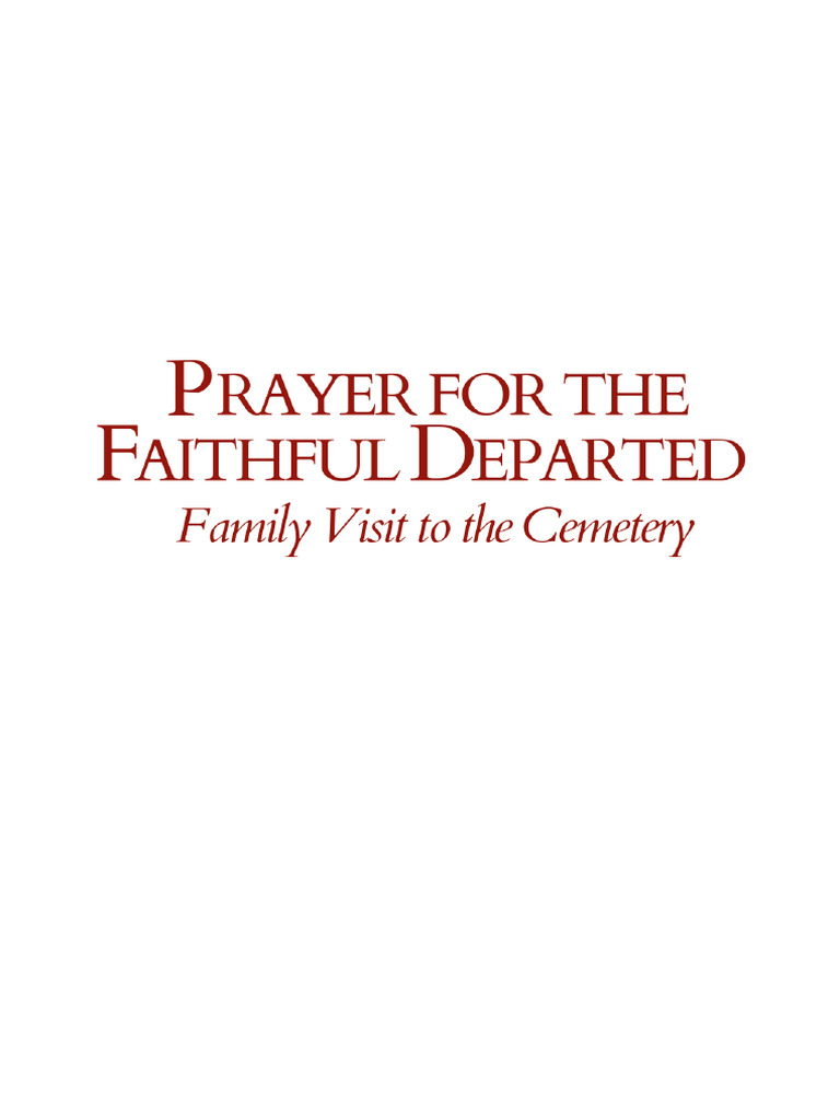 Prayer For The Faithful Departed Pdf Jesus Mercy