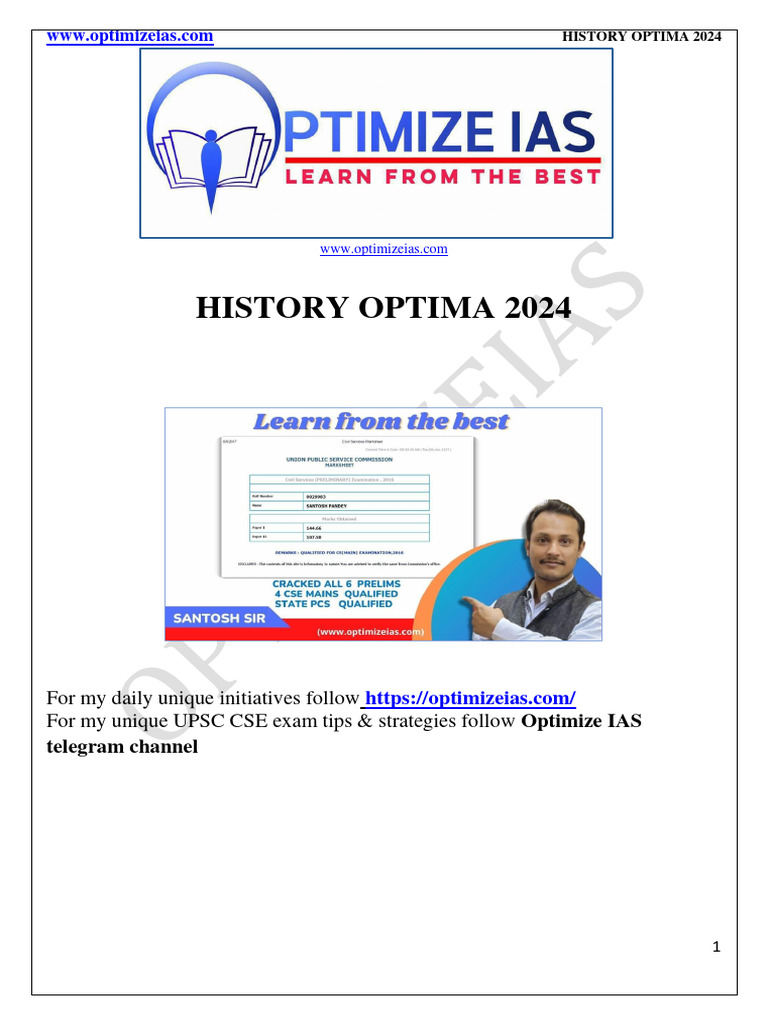 HISTORY OPTIMA Final | PDF