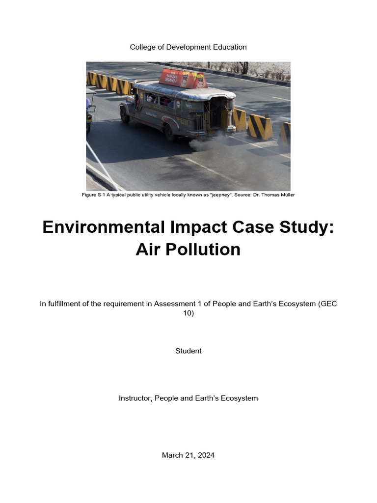 Environmental Impact Case Study Template | PDF | Air Pollution ...
