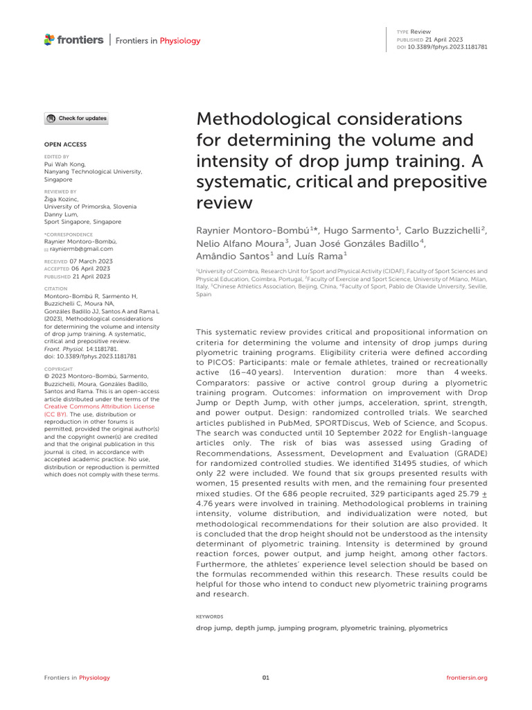 Fphys 14 1181781 | PDF | Systematic Review