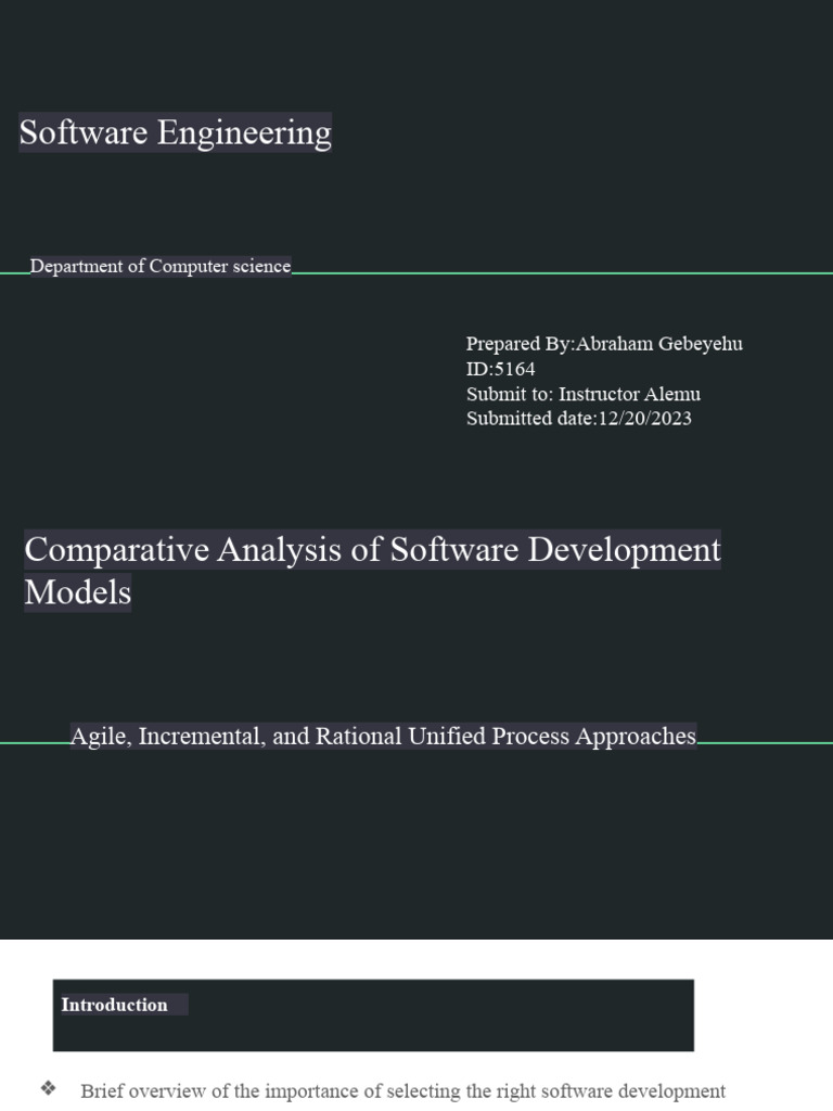Comparative Analysis of Software Development Models | PDF | Software ...