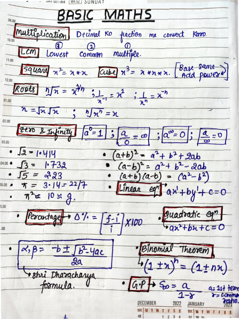Basic Maths 1 | PDF