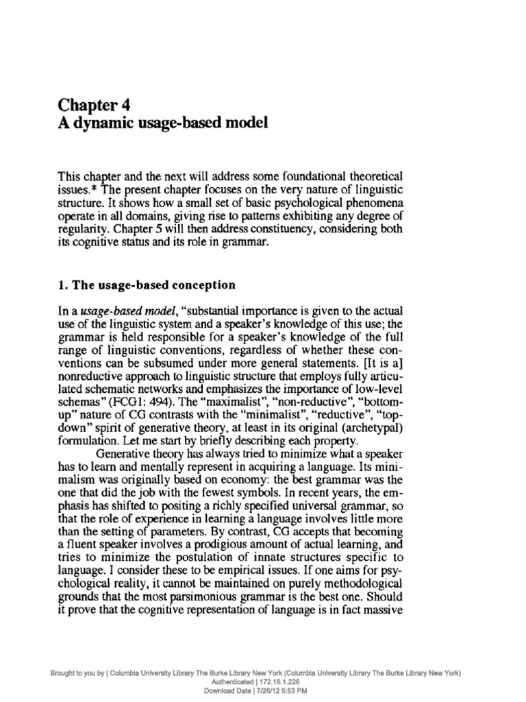 A Dynamic Usagebased Model | PDF | Linguistics | Semantics