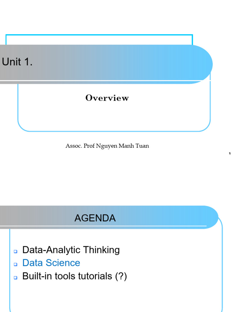 Unit 1 Overview | PDF | Data Science | Analytics