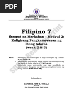 DLL Matatag - Filipino 7 q1 w1 | PDF