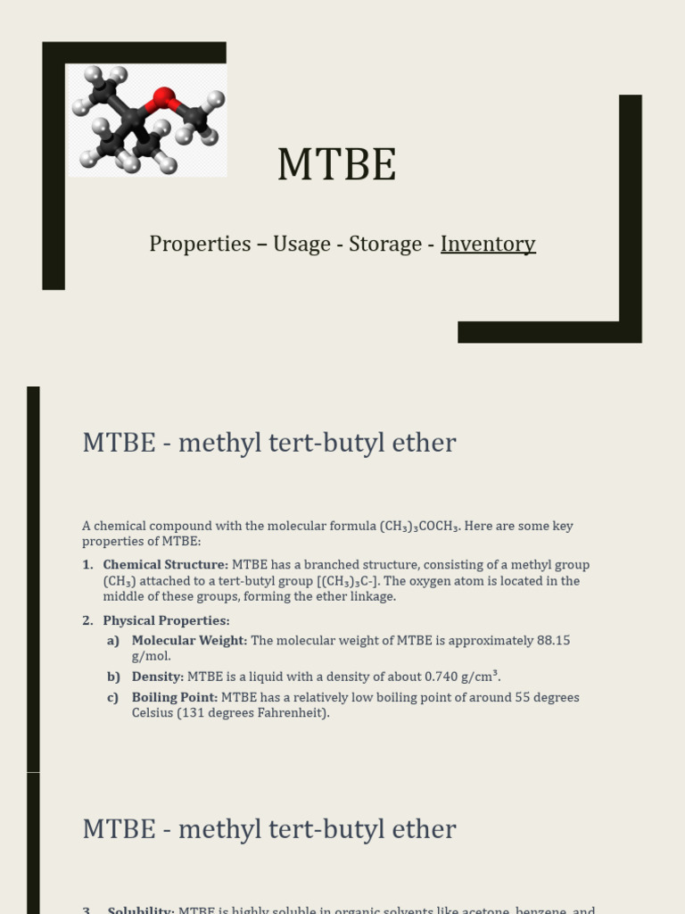 MTBE | PDF | Chemistry | Materials