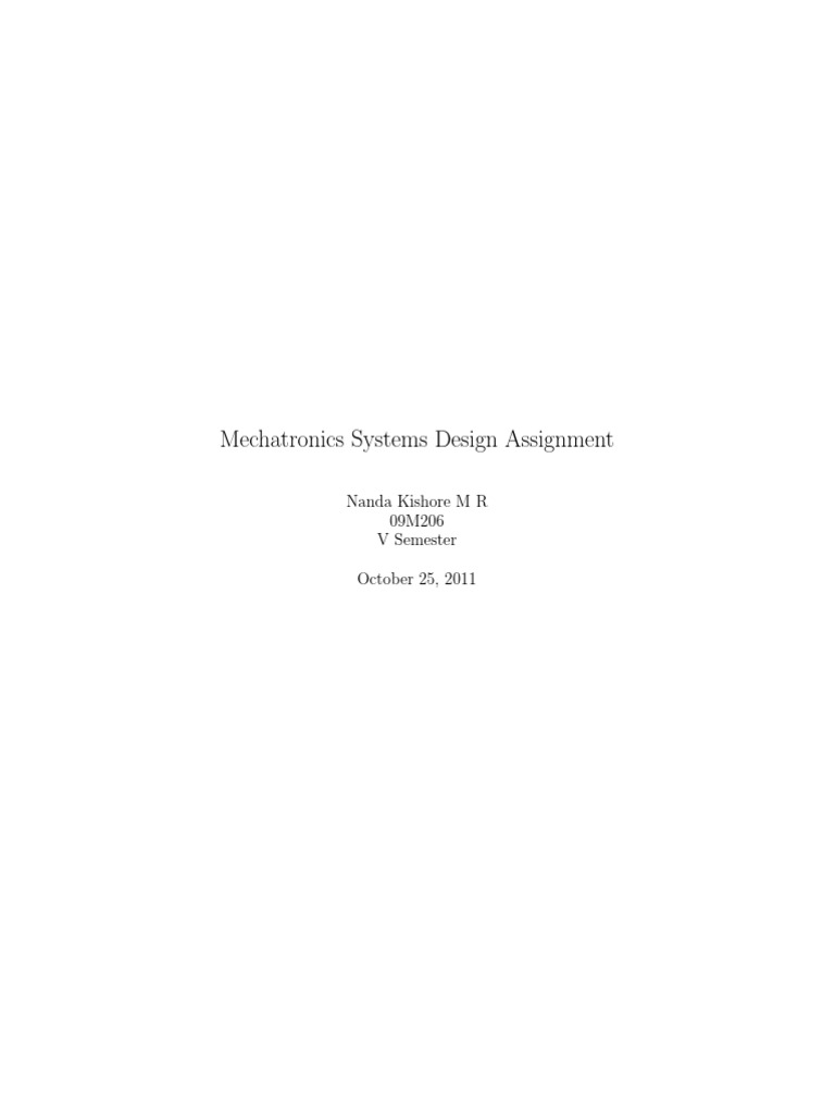 MSD Assignment | PDF | Accelerometer | Capacitor