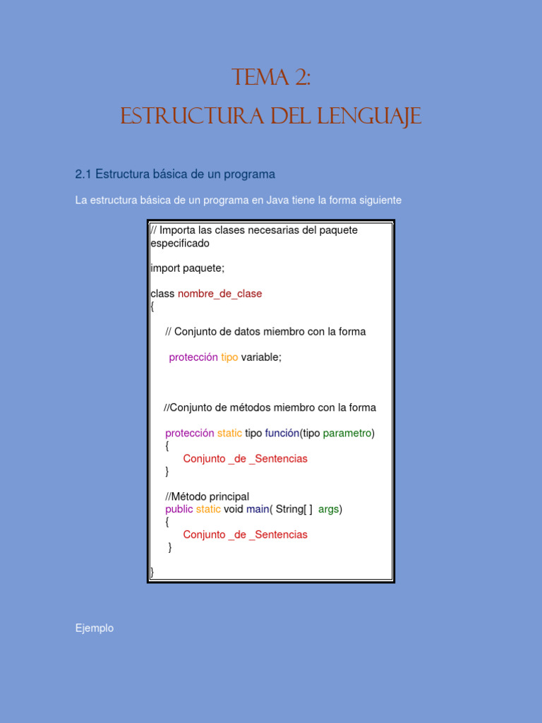 Tema 2-Java | PDF | Java (lenguaje de programación) | División (Matemáticas)