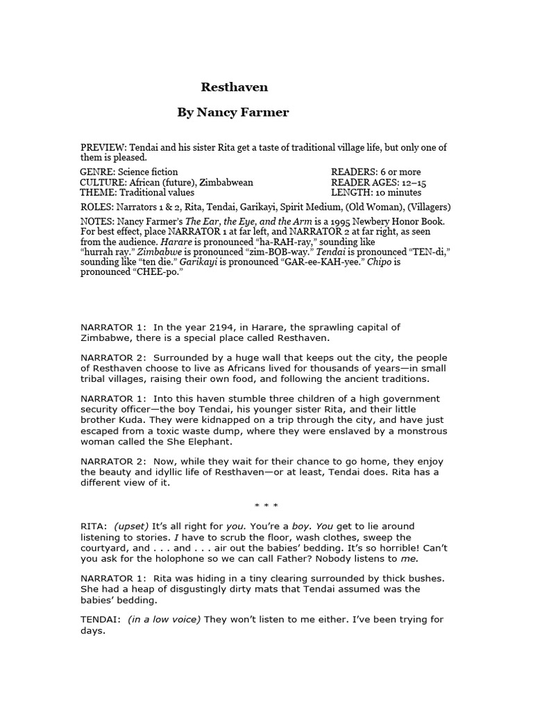 Readers Theater Script | PDF