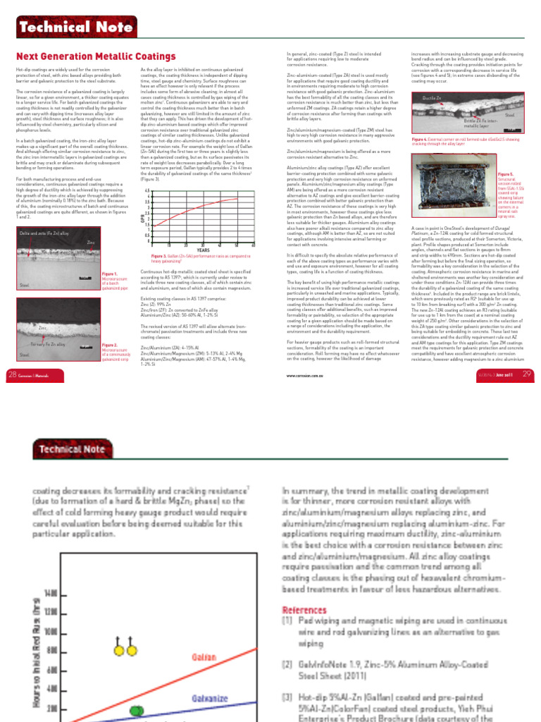 CM June 2011 Next Gen Metal Coatings Tech Note | PDF | Corrosion | Galvanization