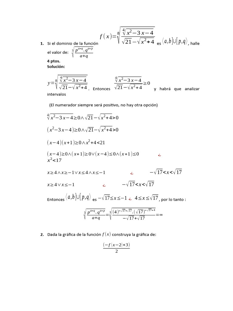 Dominio y Gráficas de Funciones Matemáticas | PDF | Análisis matemático | Funciones y mapeos