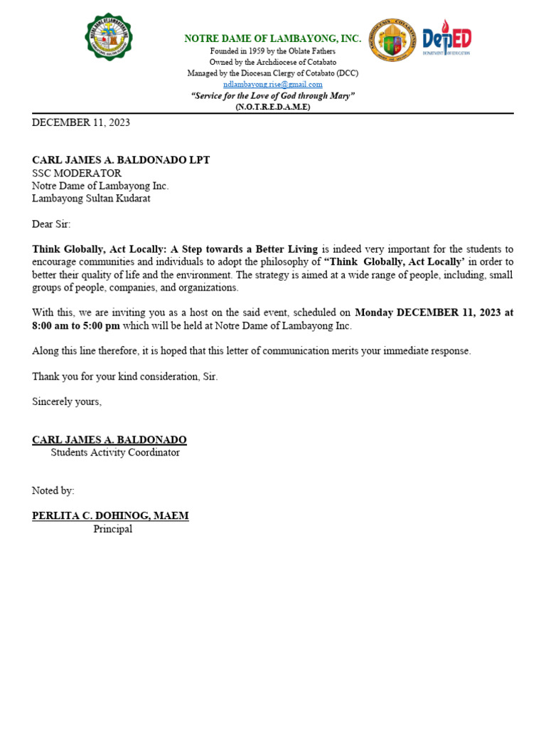 Prom Letter For Host | PDF | Catholic Church