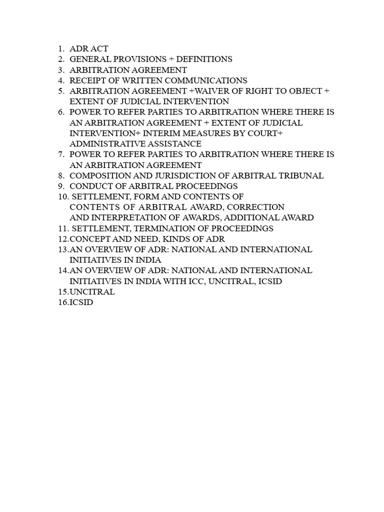 Adr Notes Unit 1 and 2 | PDF | Alternative Dispute Resolution | Arbitration Adr Notes Unit 1 and 2 | PDF | Alternative Dispute Resolution | Arbitration