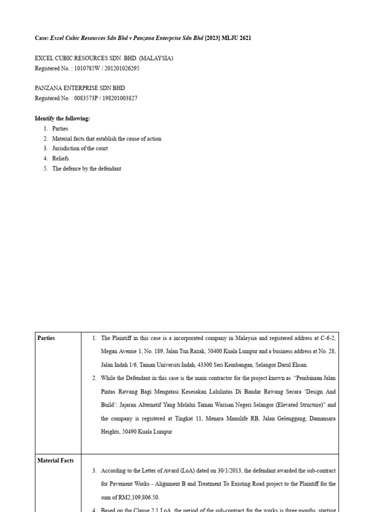 Civil Procedure - Material Facts | PDF | Common Law | Judiciaries