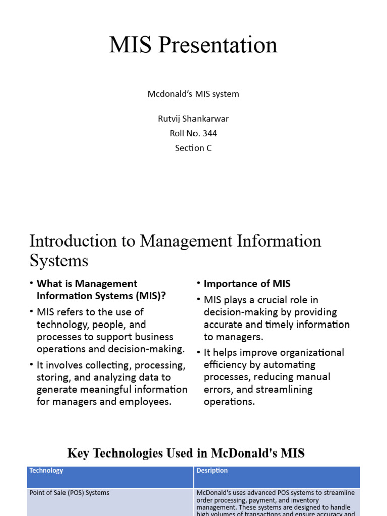 MIS Presentation | PDF