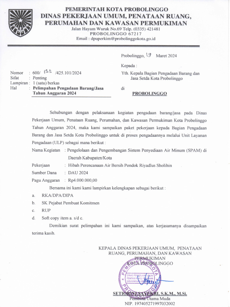Surat Pelimpahan | PDF