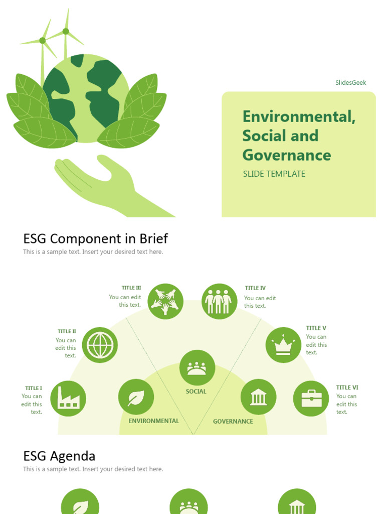 ESG Report Template in PowerPoint | PDF | Environmental Science | Earth Sciences