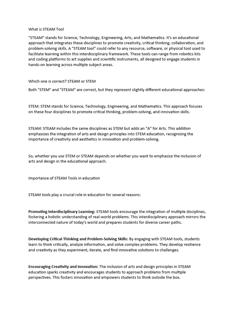 STEAM Proposal | PDF | Engineering | Creativity