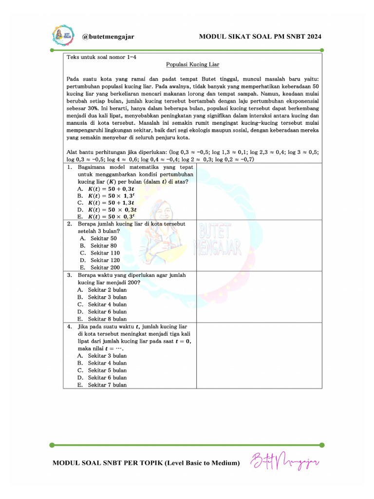 50 Soal Latihan PM SNBT @butetmengajar | PDF