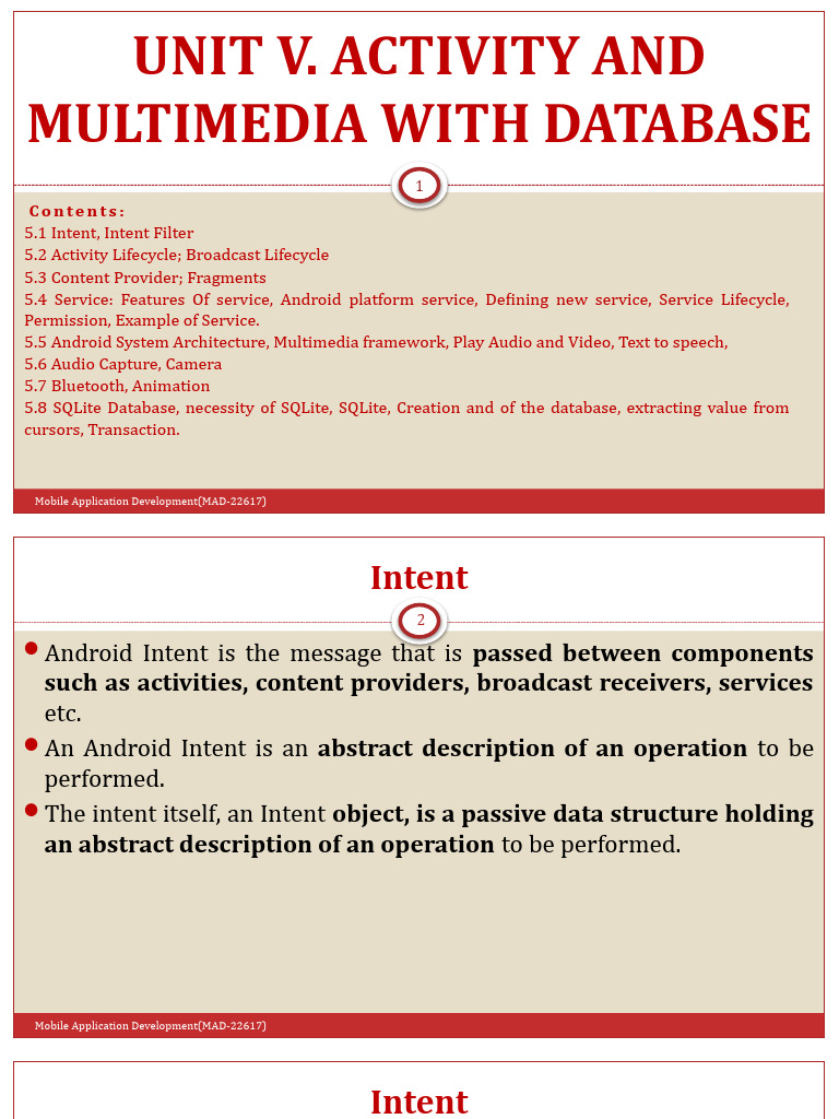Mad Unit v. Activity and Multimedia With Database | PDF