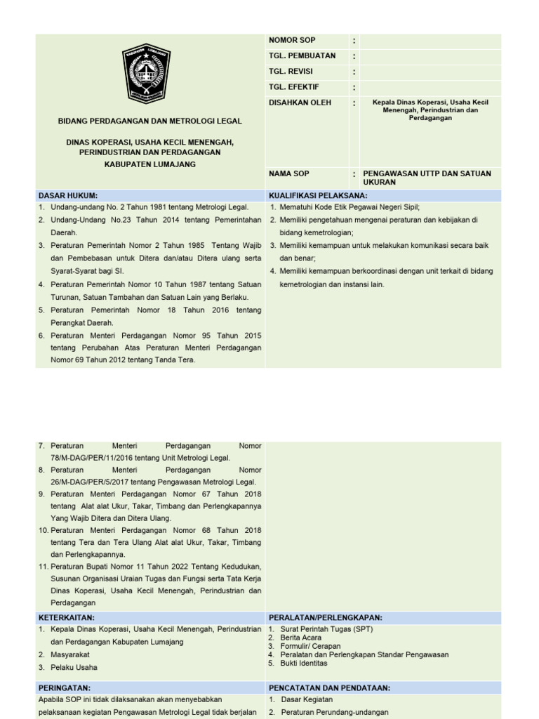 Pengawasan UTTP dan Satuan Ukuran | PDF