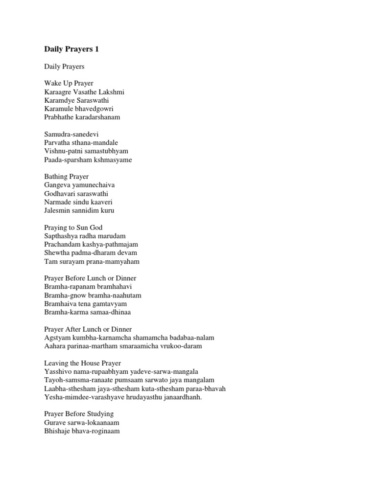 Daily Hindu Prayers and Mantras Guide | PDF | Devi | Mantra