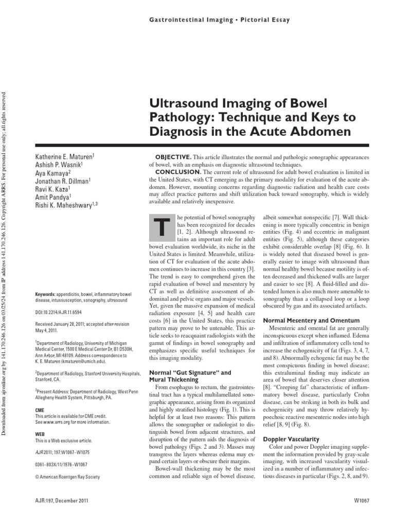 Ultrasound Imaging of Bowel Pathology - Technique and Keys To Diagnosis ...