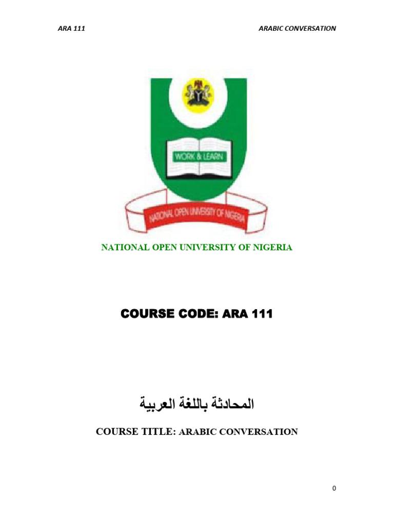 ARA 111 Arabic Conversation | Download Free PDF | Arabic | Consonant