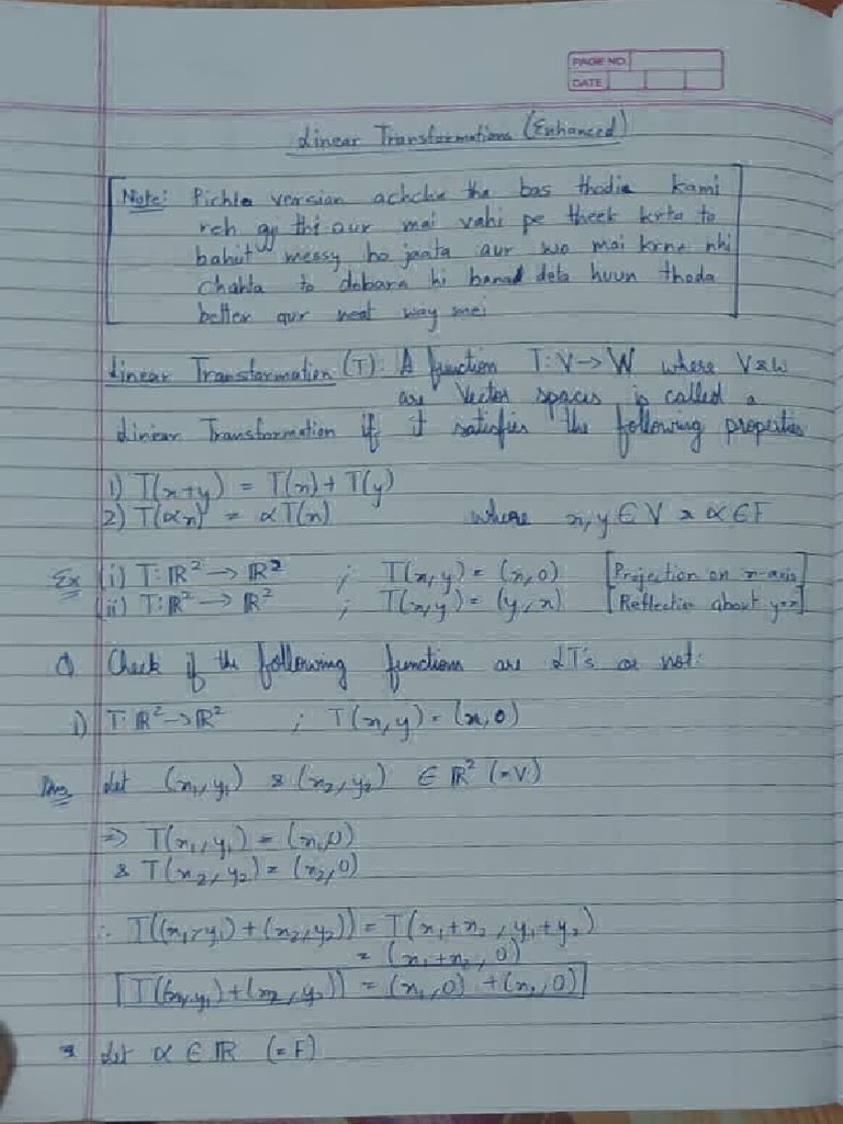Unit 2 Linear Transformations Enhanced Pdf Linear Algebra