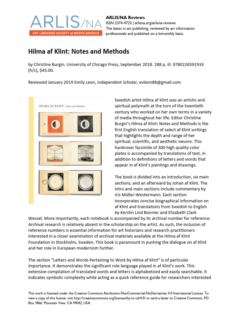 Hilma af Klint: Notes and Methods Review | PDF