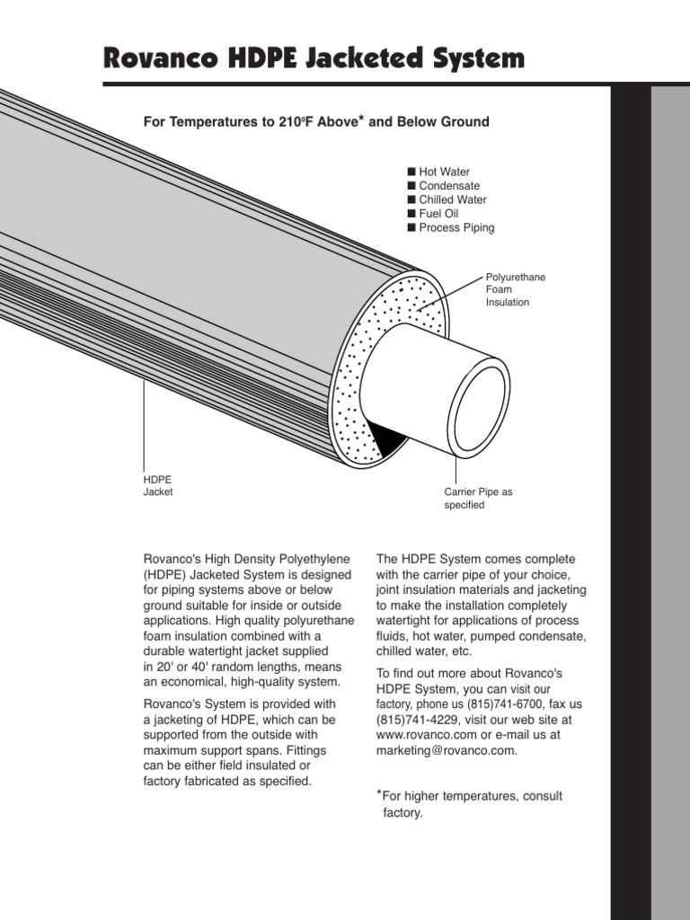 Hdpe Jacketed PU - Rovanco | PDF | Pipe (Fluid Conveyance) | Thermal ...